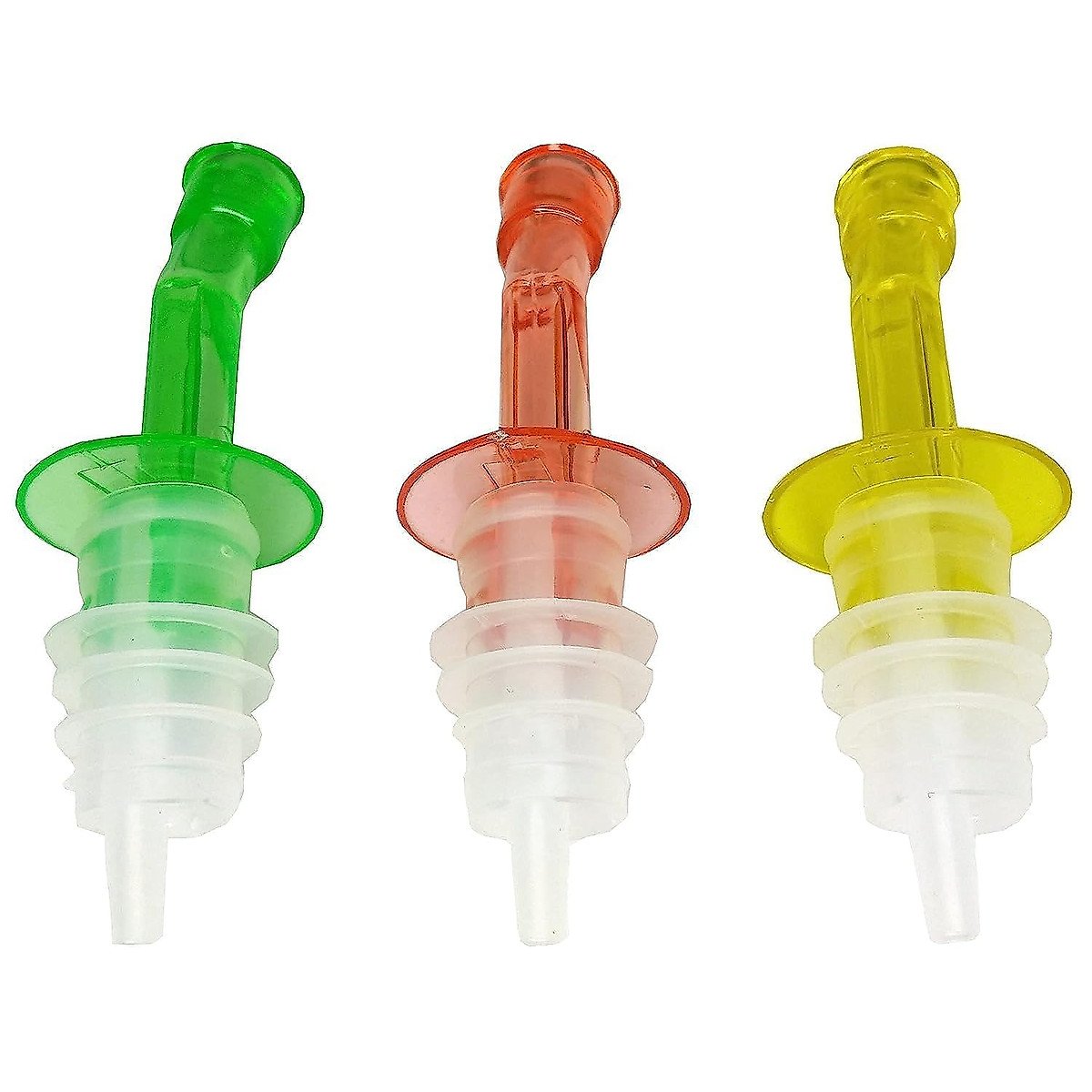 Olive Oil Spout Bottle Pourers - 3 Pack Plastic Wine Speed Dispenser and Stoppers