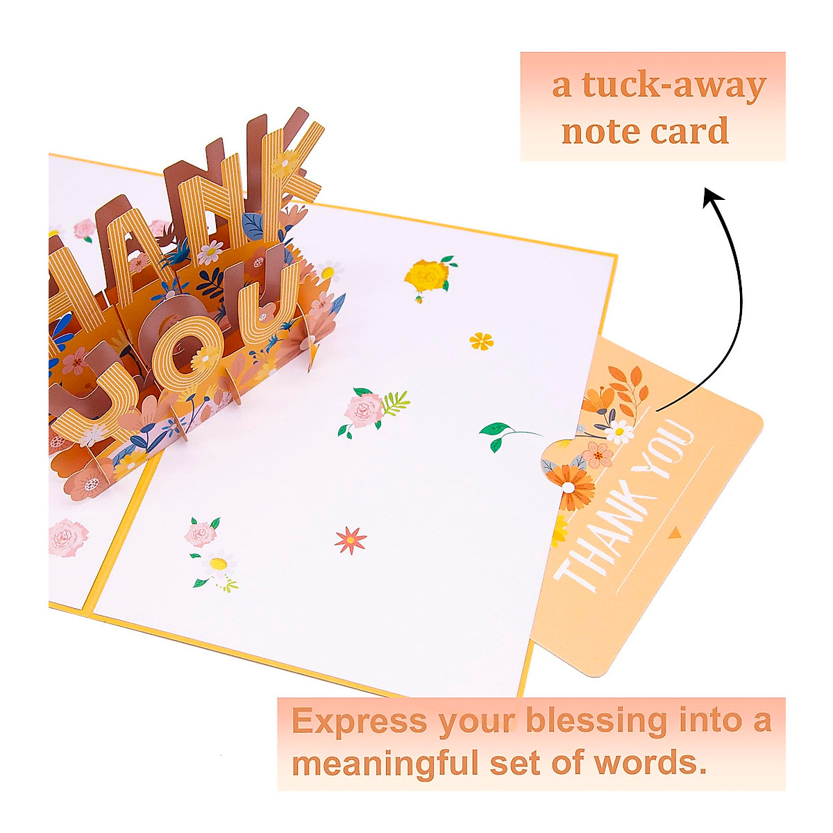 Sharonlily Thank You Pop Up Card, 3D Popup Thank You Gift Cards, Teacher Appreciation Card Thanks Giving Card for Parents, Friends, Colleague, Doctor