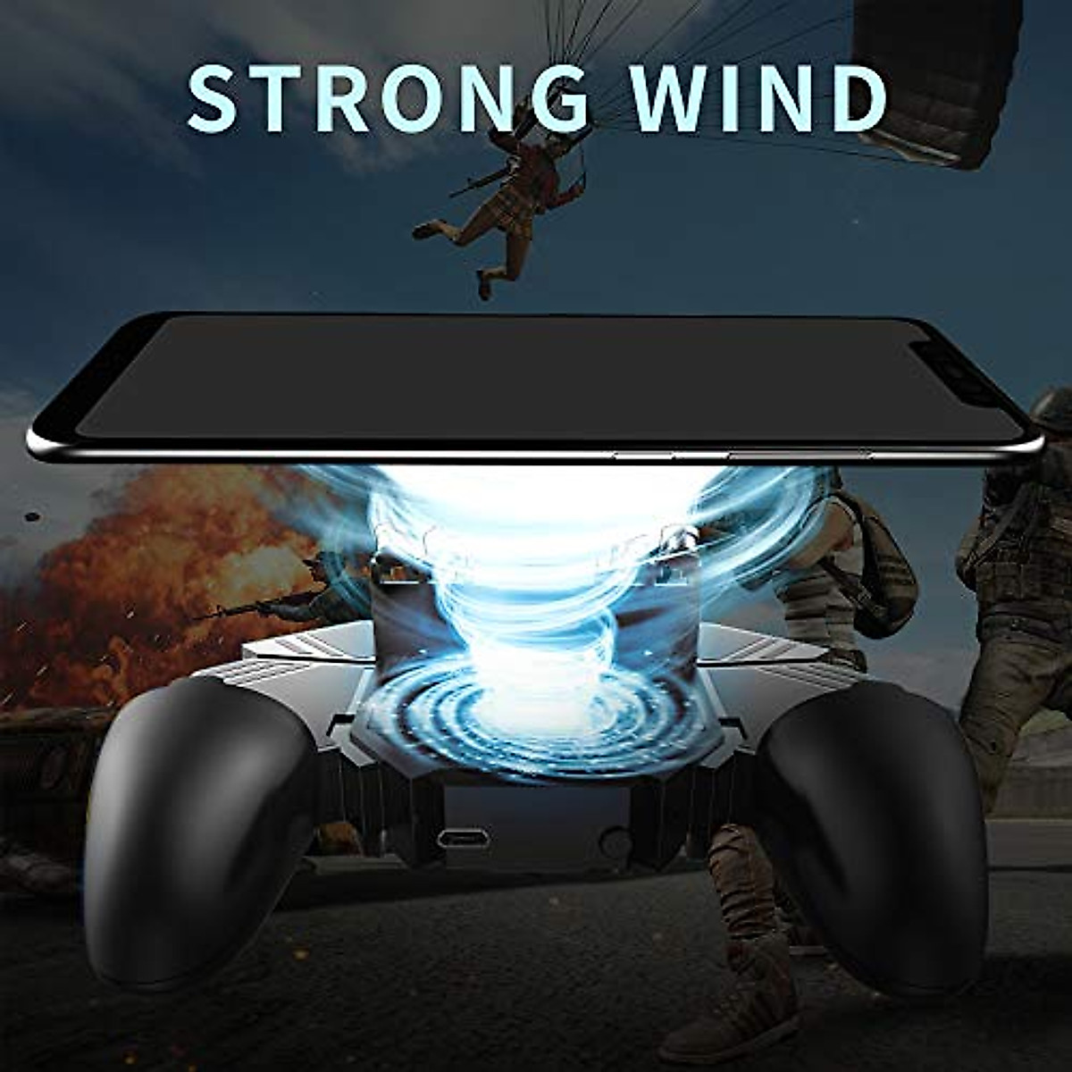 Newseego PUBG Mobile Game Controller, [Upgrade] 6 Finger Trigger Phone Controller Gamepad with Cooling Gamepad for Shooter Sensitive Aim Trigger for Android & iOS for Knives Out/Rules of Survival