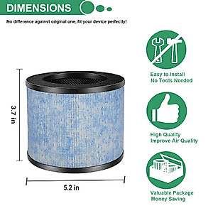Skydiras F100 True HEPA Repalcement Filter, Compatible with Instant AP100 Air Purifier, Compare to F100 HEPA Filter, Removes Dust/Odors/Allergens, 2-Pack