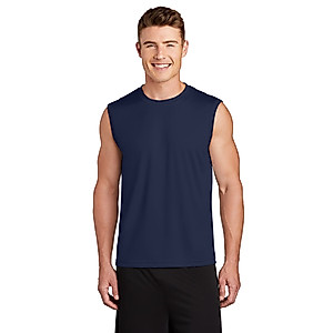 Mens Sleeveless Moisture Wicking Muscle T-Shirts. XS-4XL