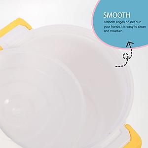 BESTonZON Microwave Rice Cooker Steamer Bowl for Vegetables with Steam Release Vent Microwaveable Cookware for Rice and Vegetables Yellow S