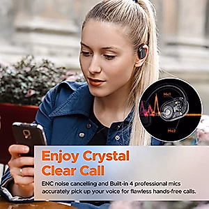 truefree O1 Open Ear Headphones Bluetooth 5.3 Wireless Open Ear Earbuds with 16.2mm Driver, Immersive Stereo Sound, Noise-Cancellation Mic for Clear Calls, 45H Playtime, for Sports Workout Gaming