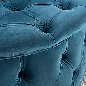 Christopher Knight Home Zelfa Velvet Ottoman, Dark Teal