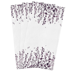 Rocking Giraffee Microfiber Kitchen Towels 3 Pack, Retro Purple Flowers Floral Dragonfly Absorbent Dish Towel Quick Drying Hand Towels Set Dishcloths for Kitchen Bathroom Hotel, 16x24 inch