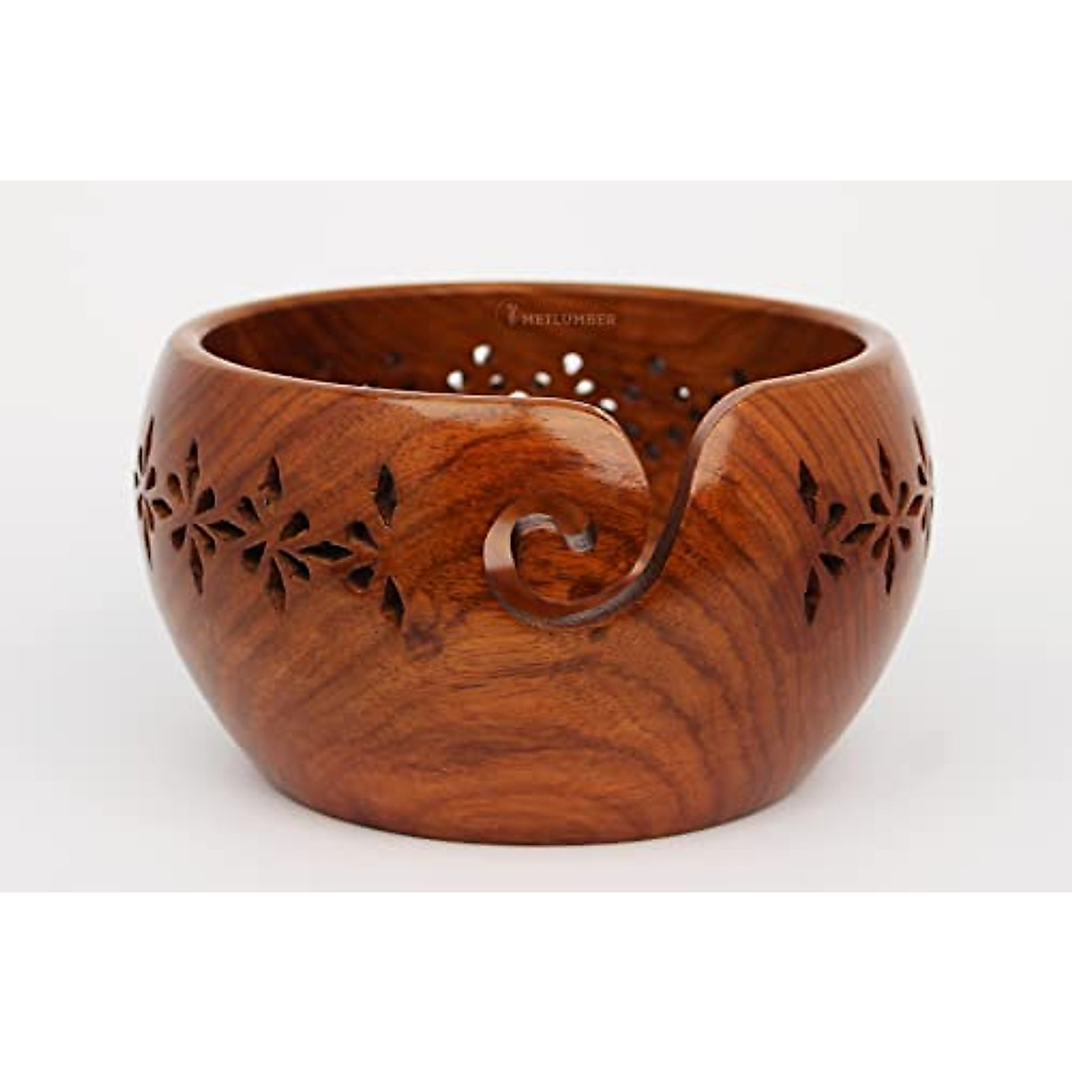 METLUMBER Wooden Yarn Bowl Holder Yarn Storage Bowl for Knitting & Crocheting Handcrafted Rosewood Yarn Storage Bowl Round Knitting Bowl Crochet Bowl Holder Knit Weave Yarn Craft