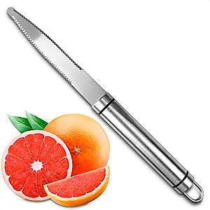 Stainless Steel Kitchen Grapefruit Knife - Curved Edge Blade Knives Lemon Cutter Grapefruit Knife Curved Serrated Knife Set Kiwi Cutter Citrus Fruit Carving Knife Serrated Knives Orange Peeler