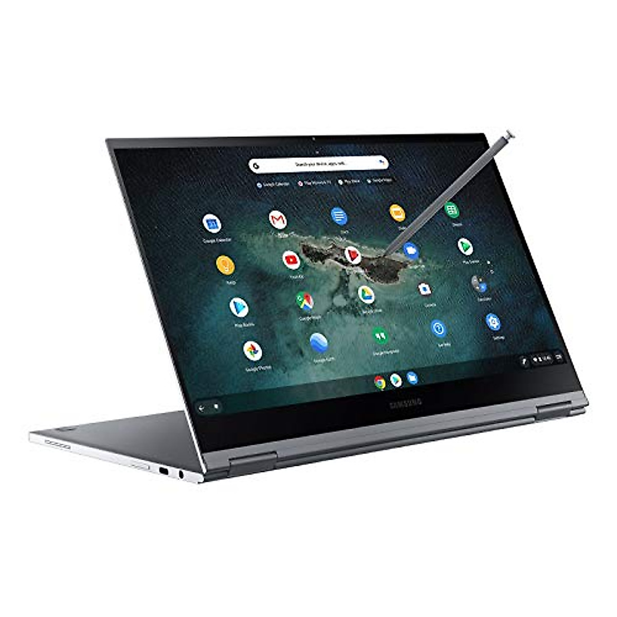 SAMSUNG 13.3” Galaxy Chromebook Laptop Computer w/ 256GB Storage, 8GB RAM, ‎4K AMOLED Touchscreen Display, Ultra Slim Design, Chrome OS, WiFi 6, Mercury Gray