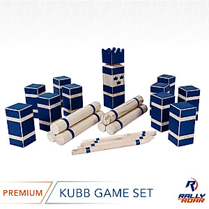 Kubb Premium Set Yard Game Set for Adults, Families - Fun, Interactive Outdoor Family Games - Durable Wood Blocks with Travel Bag - Clean, Games for Outside, Lawn, Bars, Backyards