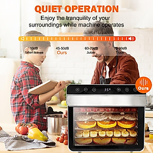 COZZIVITA Food Dehydrator | 6 Trays Fruit Dehydrator |Digital Adjustable Timer Food Dehydrator|185°F Temperature Control Food Dehydrator Machine for Home,Fruit,Candy,Jerky,Meat and Herbs.