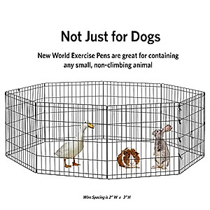 New World Pet Products 24" Foldable Black Metal Dog Exercise Pen No Door