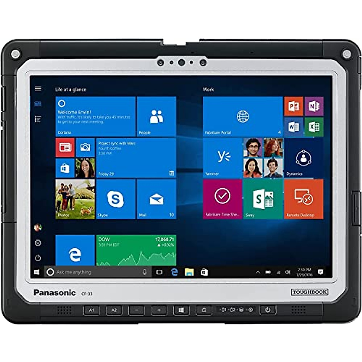 Toughbook Panasonic CF-33, Intel i5-7300U, 12" QHD Touch-Digitizer, 16GB RAM, 512GB SSD, Infrared Webcam, GPS, 4G LTE, 2D Barcode Reader, Fingerprint Reader, Premium Keyboard, Win 10 Pro (Renewed)