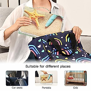 Sea Shells Portable Baby Changing Pad Diaper Changing Table Pad Foldable Travel Changing Station with Built-in Pillow for Newborn Essentials Baby