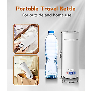Portable Tea Kettle Electric Travel, 350ML mini tea kettle Water Heater with 4 Temperature Settings, Auto Shut-Off and Boil Dry Protection