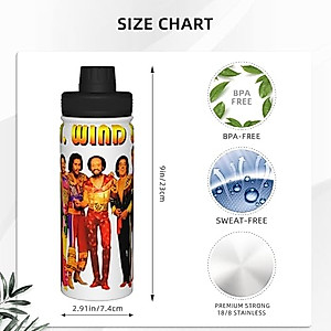 HIKTIEK Earth Wind Musics Fire Stainless Steel Insulated Tumbler Sports Water Bottle Hot and Cold Travel Cup 18oz