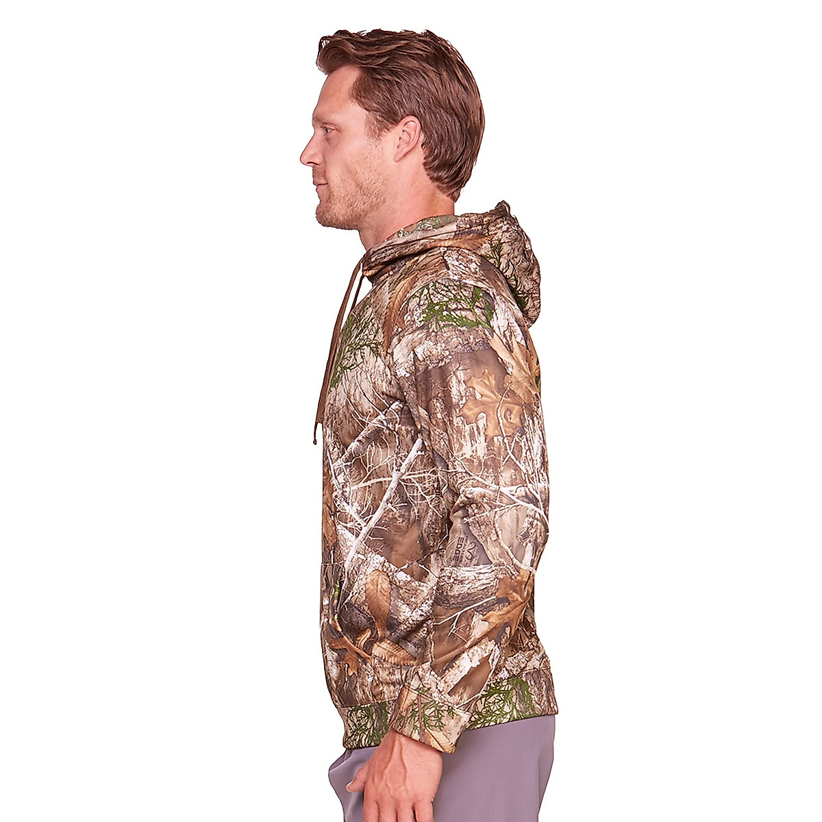 Colosseum Realtree Men's Essential Camo Lightweight Performance Pullover Hoodie (RT Edge, Medium)