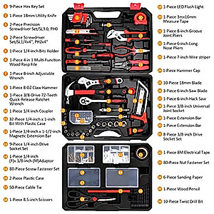 KingTool 325 Piece Home Repair Tool Kit, General Home/Auto Repair Tool Set, Toolbox Storage Case with Drawer, General Household Tool Kit - Perfect for Homeowner, Diyer, Handyman