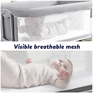 RONBEI Baby Bassinet, Bedside Bassinet for Baby Easy Folding and Storage Bassinets for Newborn/Infants Portable Travel Lightweight Bassinet