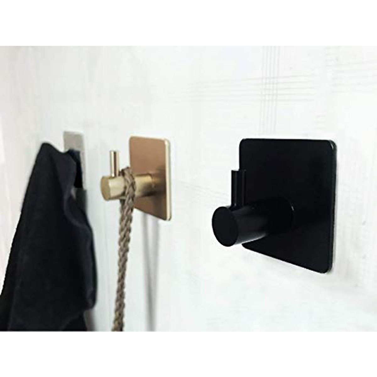Adhesive Hooks,Wall Hooks Heavy Duty Hanger Bathroom Office Hooks for Hanging Kitchen Bathroom Home,Pack of 2 (Gold)