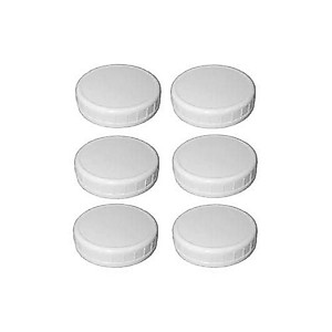 Sunshine Mason Co. Regular Mouth Mason Jar Plastic Storage Caps 6 Pieces, White