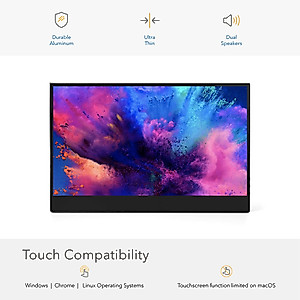 SideTrak Solo 15.6” 4k Touchscreen Portable Ultra HD LED Monitor, Laptop Dual Screen Computer Extender for PC, Gaming & Chrome, Powered by USB-C or HDMI & USB-A