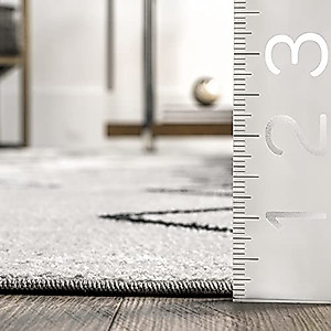 nuLOOM Janelle Machine Washable Transitional Moroccan Area Rug, 6' 7" x 9', Grey