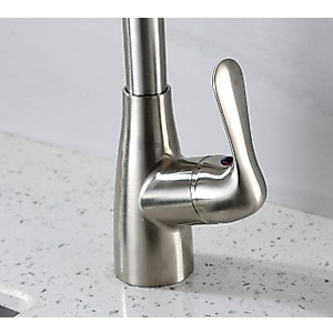 Derengge Stainless Steel Kitchen Faucet Single Handle Pull-Down Kitchen Sink Faucet,Faucet for Farmhouse, Camper, Laundry, Rv, Bar,KF-058-SS