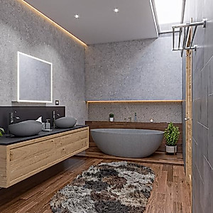 ALFI brand ABCO72TUB 72" Solid Concrete Tear Drop Freestanding Bathtub