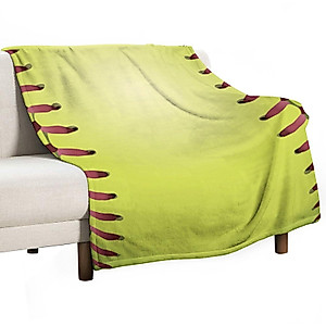 Anydia Softball Blanket Gifts 40 X 50 Inch for Kid,Softball Fannel Fleece Super Soft Throw Blanket Travel Blanket for Bed Couch Sofa