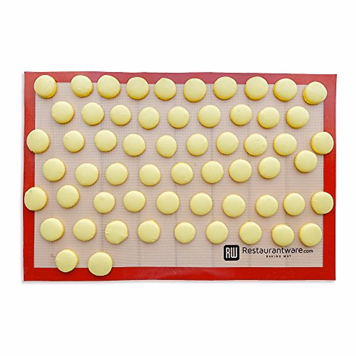 Restaurantware Full Size Silicone Baking Mat 1 Heat-Resistant Cooking Mat - Reusable Ultra-Durable Tan And Red Silicone Nonstick Mat For Pans And Rolling 23.6 x 15.75 Inch