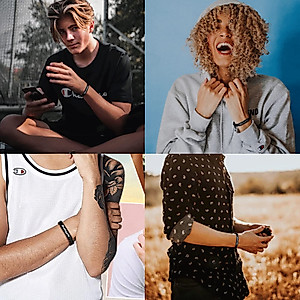 VNOX Name Quote Personalized Bracelets for Men Women Custom Customize Friendship Couple Bridesmaid Gift Jewelry Handmade Braided Rope Bracelet Anniversary Christmas Gift,Set of 2,3,4,5