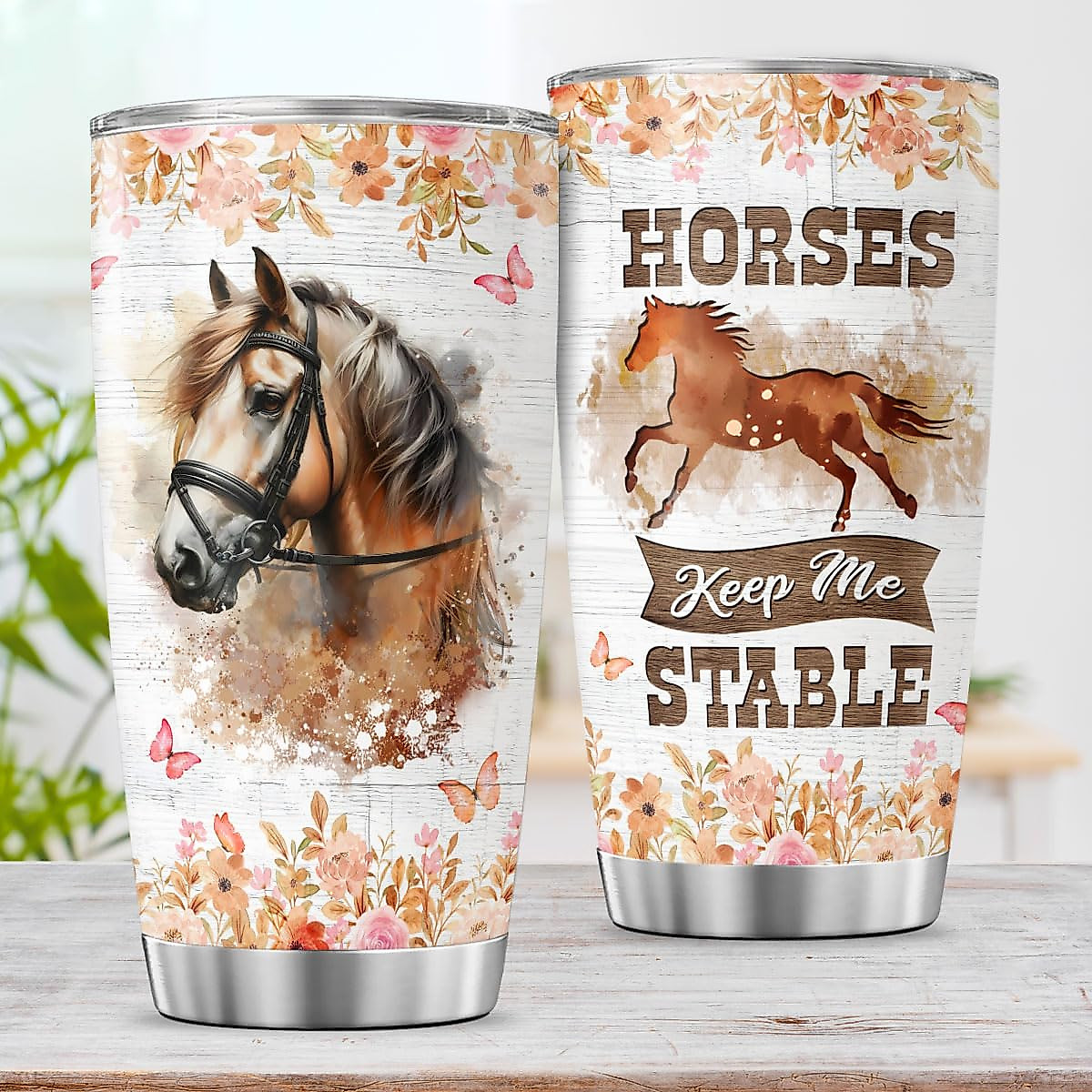 HUBUPU Horse Keep Stable, Tumbler 20 Oz With Lid And Straw, Cups, Horse Gifts