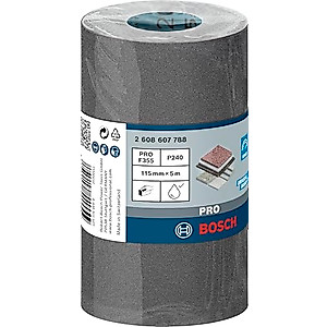 Bosch 2608607788 Sanding Roll 115mm Ø x 5m, 240 Grit, Black