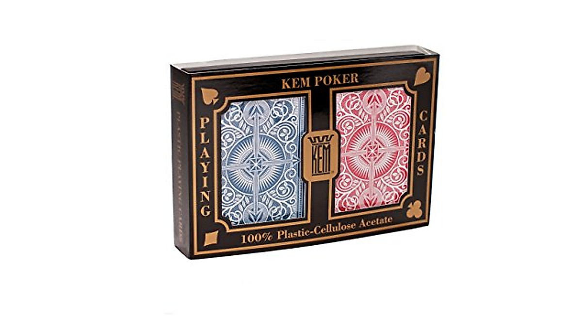 Kem Playing Cards Arrow Red & Blue - Durable Plastic Bridge Decks