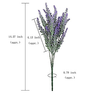 GTIDEA 4pcs Artificial Flowers Flocked Plastic Lavender Bundle Fake Plants Wedding Bridle Bouquet Indoor Outdoor Home Kitchen Office Table Centerpieces Arrangements Christmas Decor