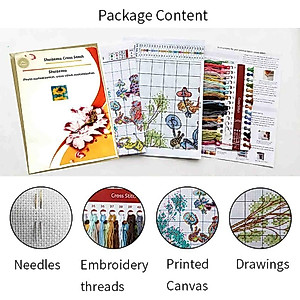 shuizemu Custom Stamped Cross Stitch Kit Stitch Your Photo Create Your Own Memory Counted Cross-Stitch Personalized Embroidery Kit for Baby Pets or Family (15.75" X 19.69"/40cm X 50cm)