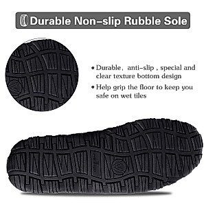 Amazon Essentials Men's Warm Plush Slippers, Black, 9