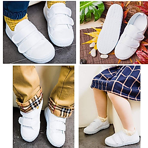 Unpafcxddyig Kids Sneakers Athletic Running Tennis Sport Shoes Light Weight Slip on Little_Kid 2.5,White e