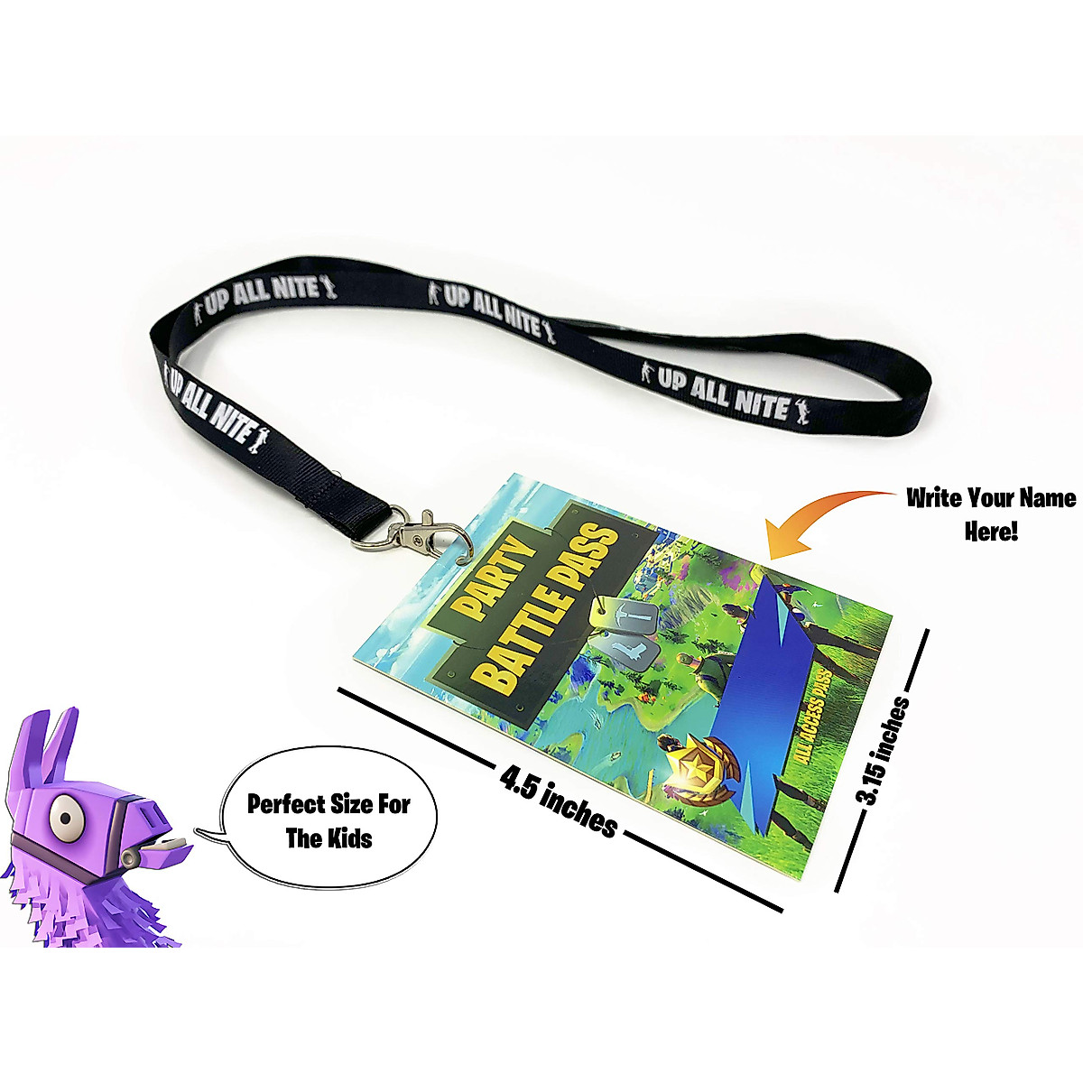 12-Pack Battle Royale VIP Battle Pass Lanyard - Birthday Party Favor, Video Gaming Theme Party Decoration