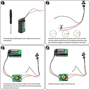 JTD1507RP 1 Set N Scale Railroad Train/Track Crossing Sign 2 Heads LED Made + Circuit Board Flasher-Flashing Red Train Stop on red Signal Lights Decoration and Party