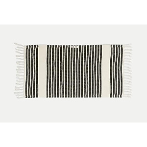 Bazaar Anatolia Turkish Hand Towels for Bathroom Set of 2 | 33"x19", Cotton | Bathroom & Decorative Hand Towels for Kitchen Dishcloth, Tea, Yoga, Face, Gym - Mat Black