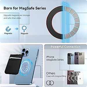 CloudValley Magnetic Wallet for MagSafe, Cell Phone Card Holder for iPhone 15/14/13/12, Nylon Magnetic Case Accessories Card Holder Man Woman, Black