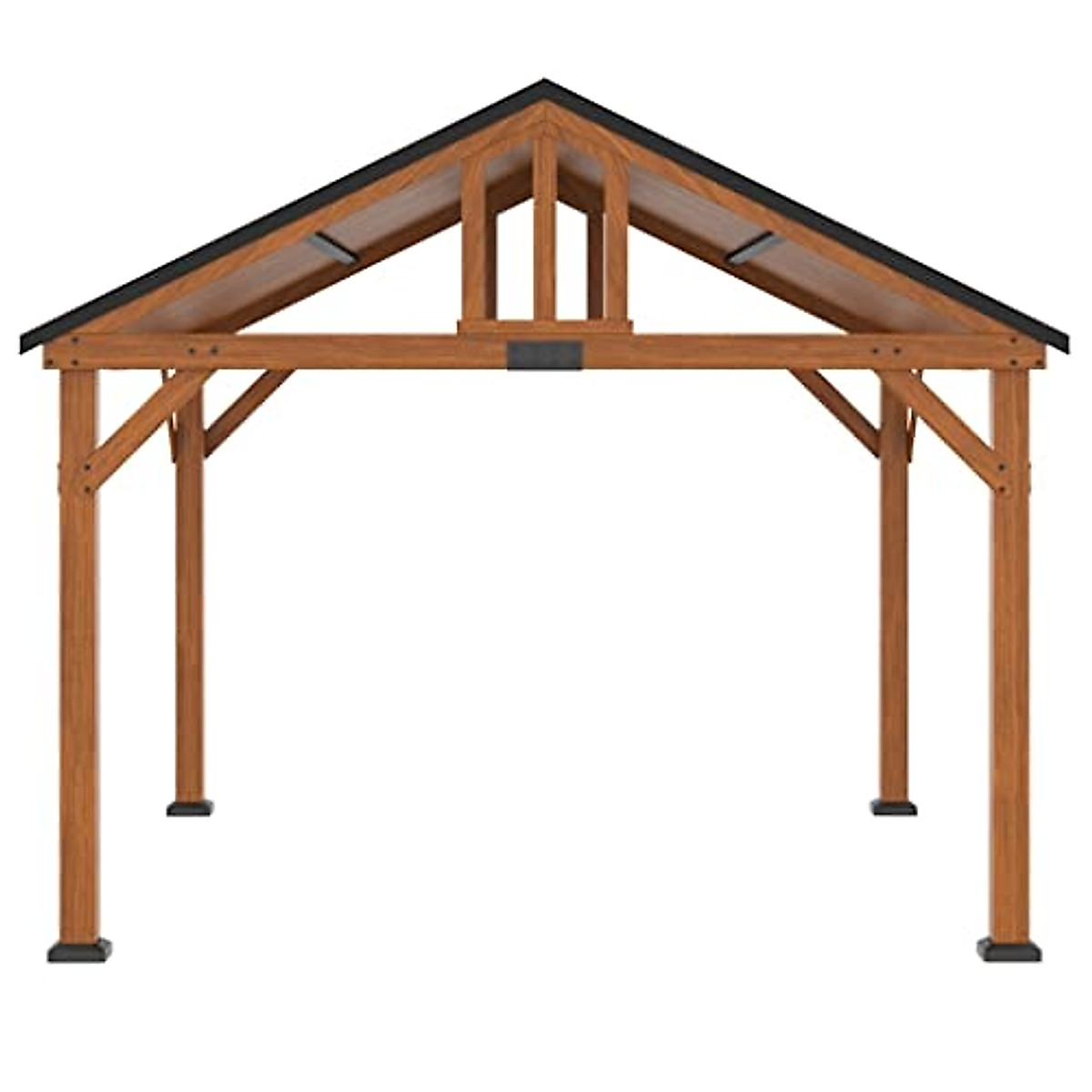 BHVXW 12' x 11' Hardtop Gazebo with Wood Frame and Waterproof Asphalt roof, Gazebo Canopy for Garden, Patio, Backyard
