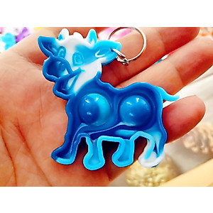Roaqua 30 Cow Fidget Pop Gifts Prizes for Kindergarten Kids,Bulk Mini Birthday Graduation Summer Party Favors for Classroom students
