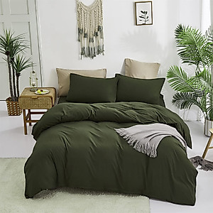 Luxlovery Army Green Comforter Set King Green Bedding Comforter Olive Blanket Quilts Minimalist Army Bedding Set Soft Breathable Blanket Quilts Comforter for King Bed
