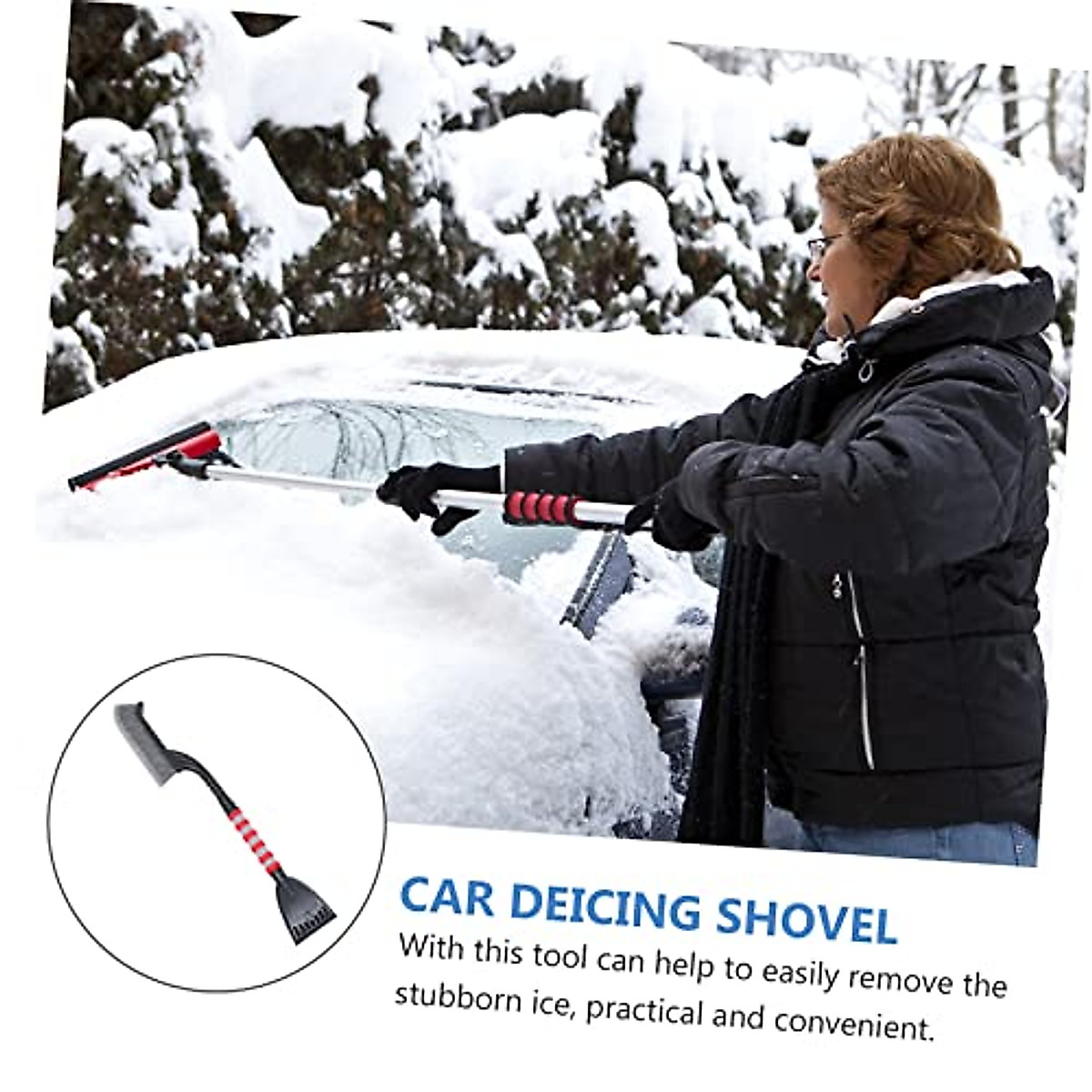 Yardwe 2 pcs Snow Shovel Accessories for Men Snow Brush for Trucks Windshield ice car ice Scraper and Brush car Tools car Snow Remover Outdoor Broom Ice Removal Shovel Forklift Winter abs