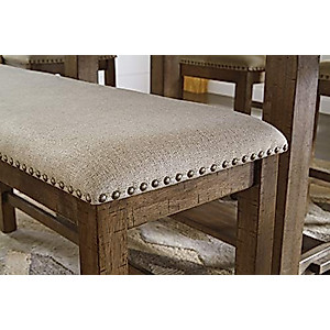 Signature Design by Ashley Morriville Counter Height Upholstered Dining Room Bench, Brown