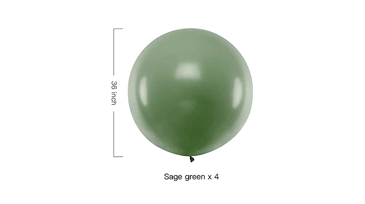 Giant Sage Green Balloons for Weddings & Baby Showers | 36 Inch Decor