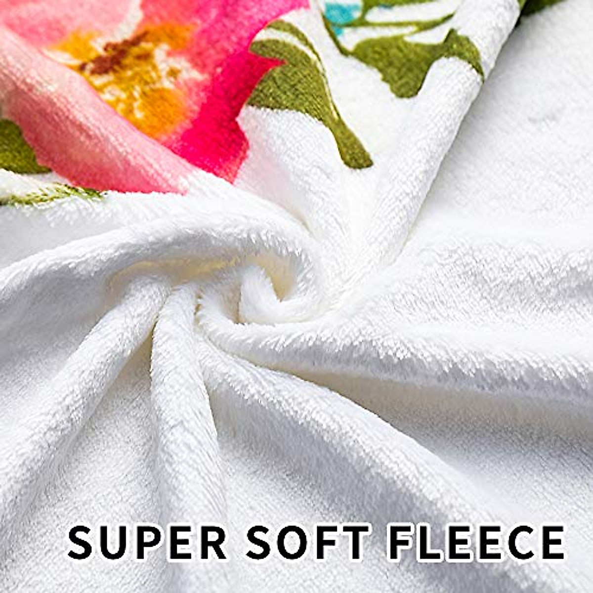 Baby Monthly Milestone Blanket Girl - Large 60''x40'' Floral Plush Fleece Photography Background Prop Newborn Soft Wrinkle-Free Flower Blanket Bonus Wreath Headband