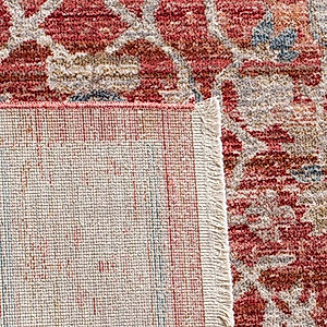 SAFAVIEH Kenitra Collection 10' x 14' Red / Beige KRA661R Vintage Oriental Distressed Area Rug